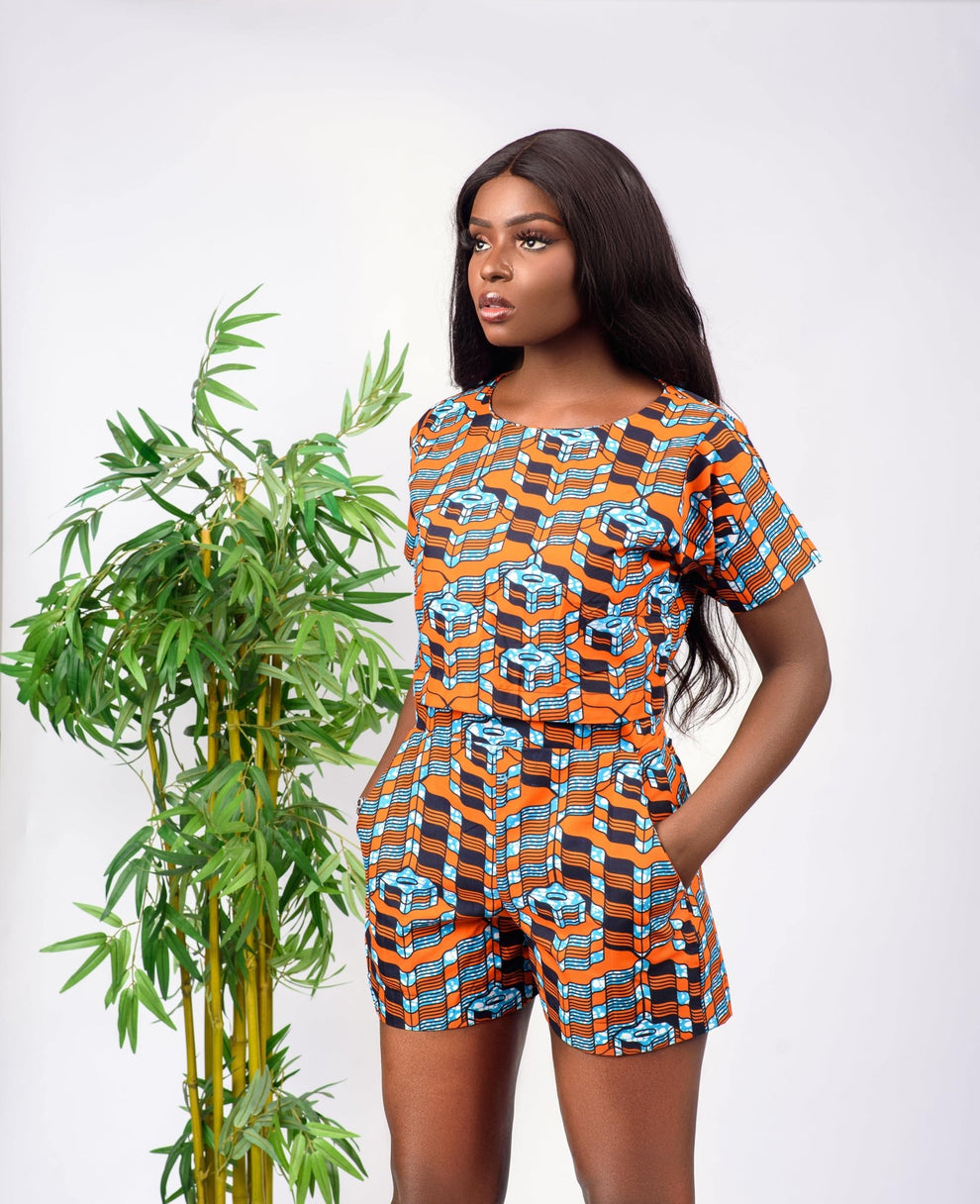 Ogene - African Print Shorts Set – Zee Store